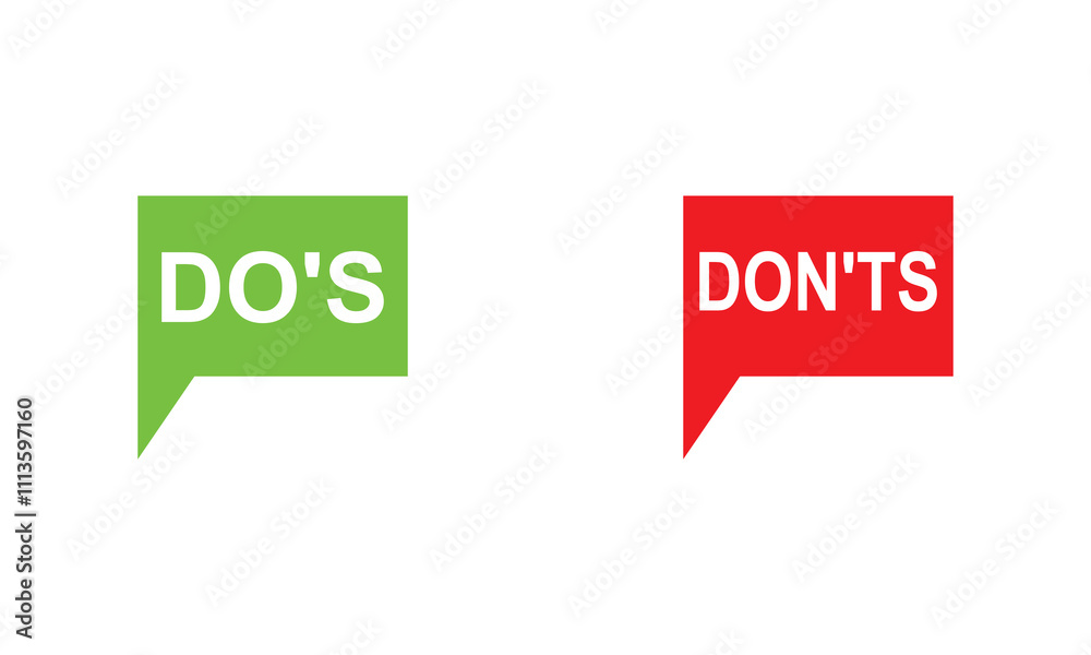 do's and don'ts icon. to do and not to do symbol for guidelines and rules list. isolated on ...