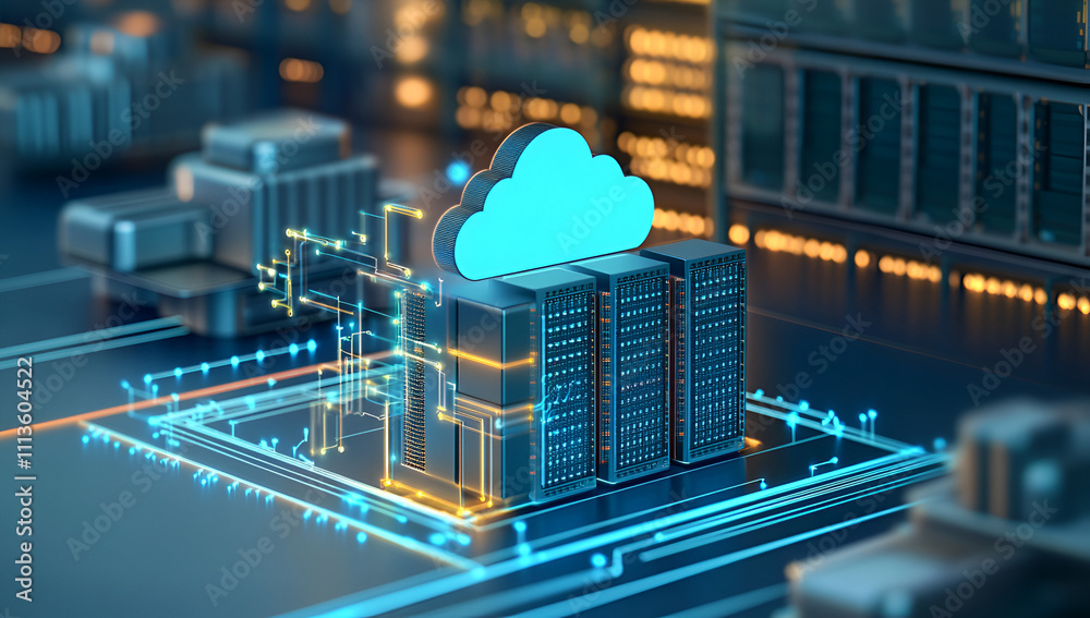 Ilustración de Stock Hybrid Cloud Integration Architecture, a hybrid ...