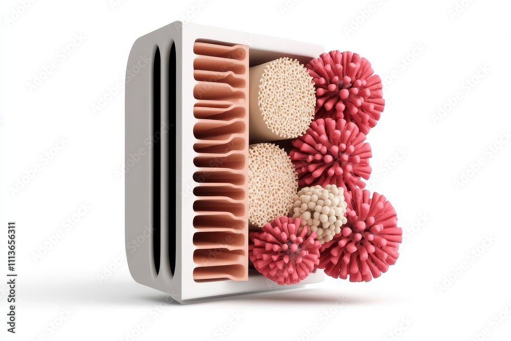 Cross-section diagram of a furnace filter showing multiple filtration ...