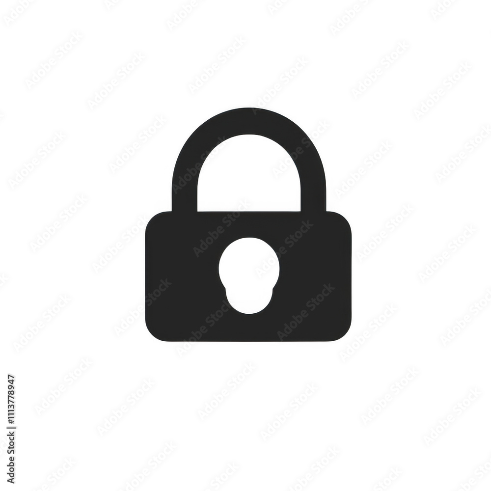 Black icon of padlock icon png Minimalist flat icon, vector logo style ...