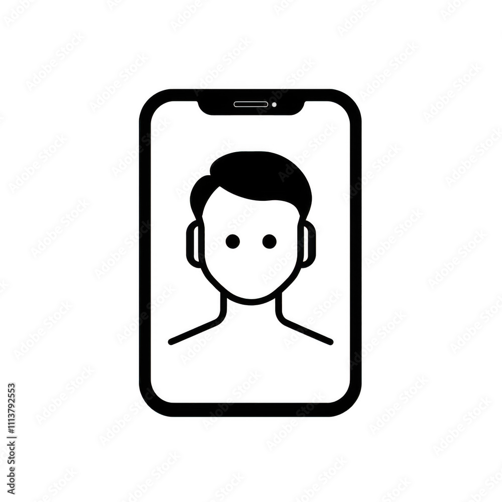 Black icon of Video Call icon png Minimalist flat icon, vector logo ...