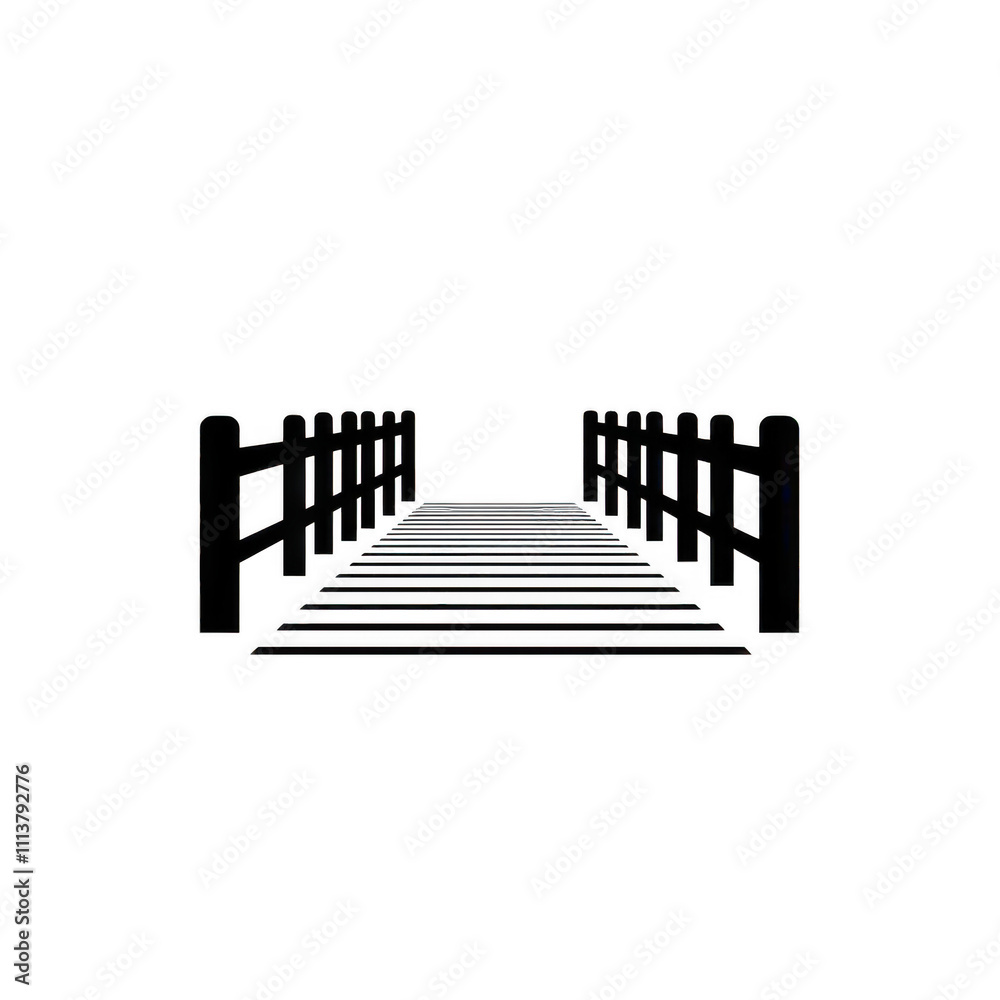 Black icon of Walkway bridge icon png Minimalist flat icon, vector logo ...
