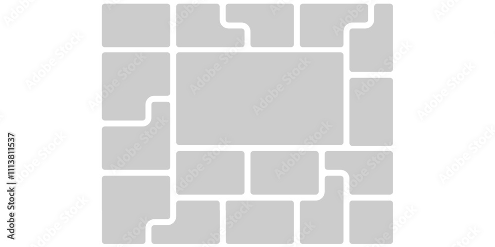 Image grid layout sticker background design. Photo bento rectangular ...