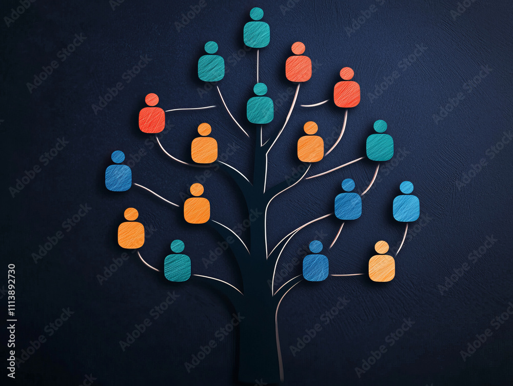 vibrant family tree with glowing connections representing each ...
