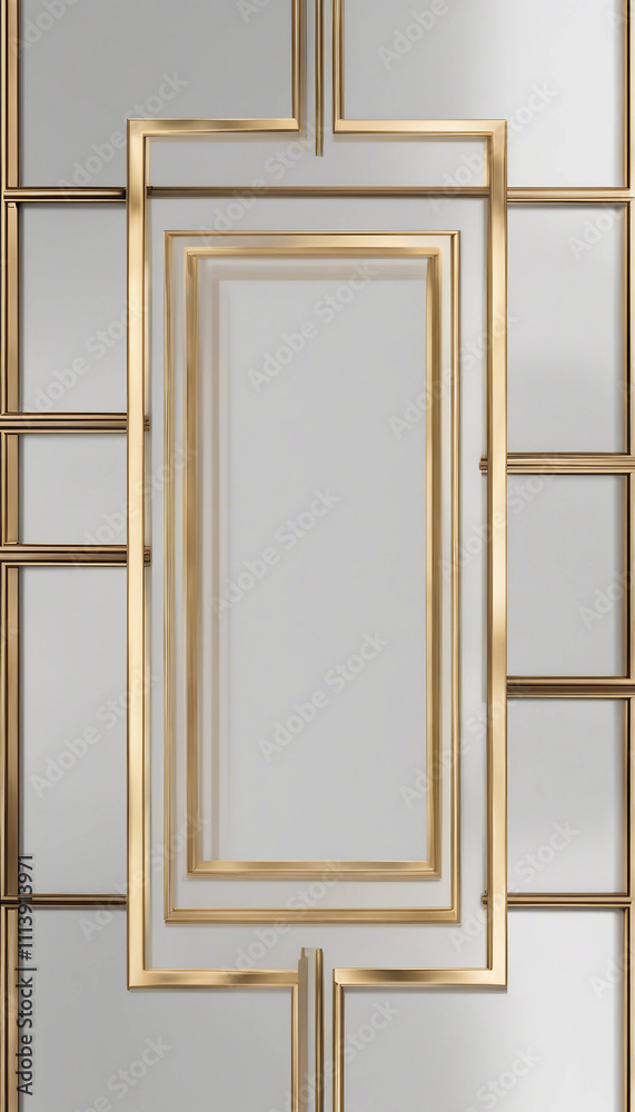 Double line rectangle golden frame isolated on transparent background ...