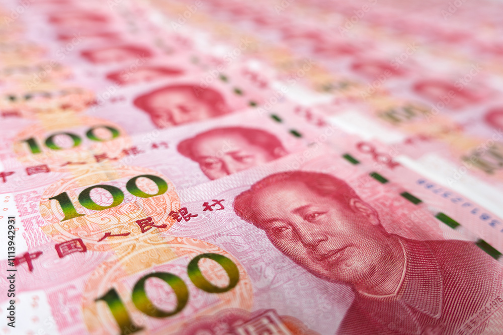 paper banknotes Chinese yuan , business and finance. background of ...