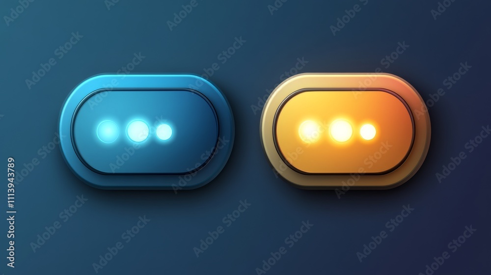 On and Off toggle switch buttons. Day and night mode switch button ...