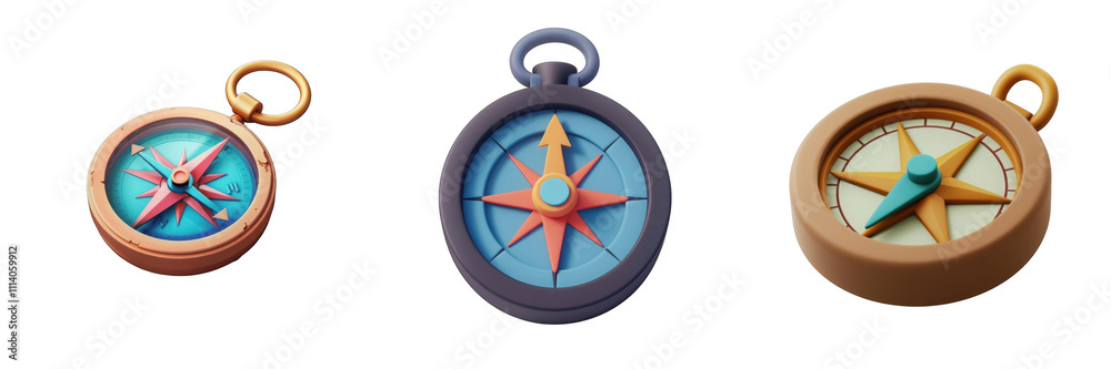 3d render compass isolated on transparent background Cartoon ...
