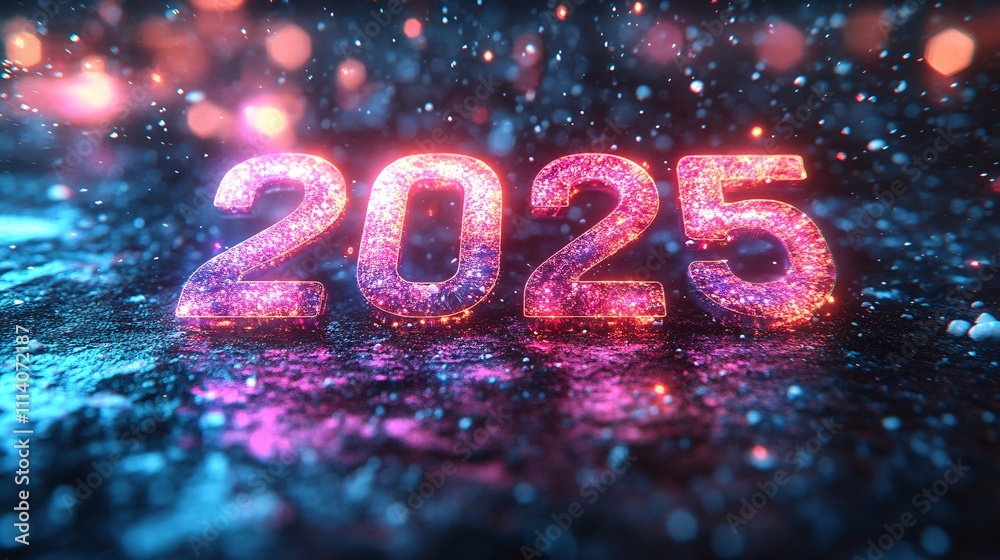 the number of the new year 2025 written on the circuit board. the ...