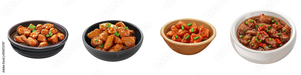 3d render dish of Chicken Adobo isolated on transparent background ...