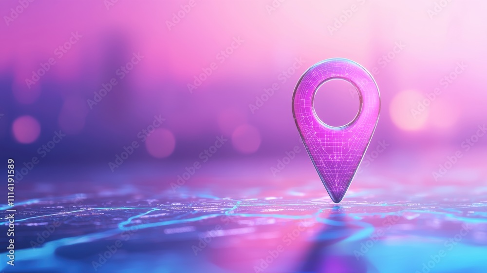 pin Digital Map Icon Modern, stylized digital map pin with a minimalist ...