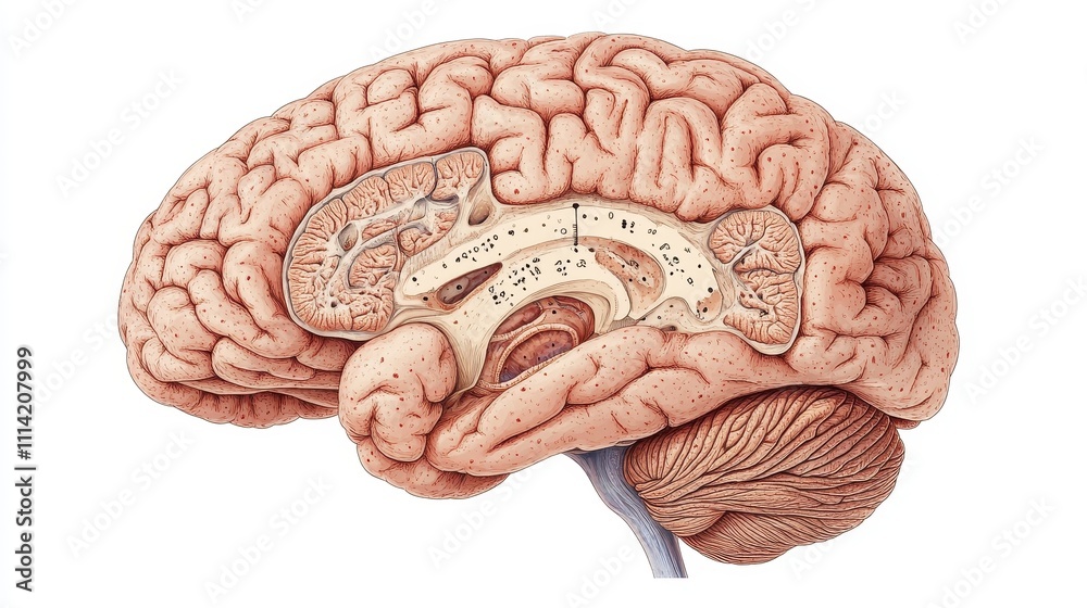 Detailed Anatomy of the Human Brain Cross-Section Stock Photo | Adobe Stock