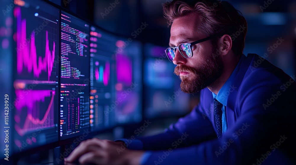 Digital visualization of competitive analysis trends, global statistics ...