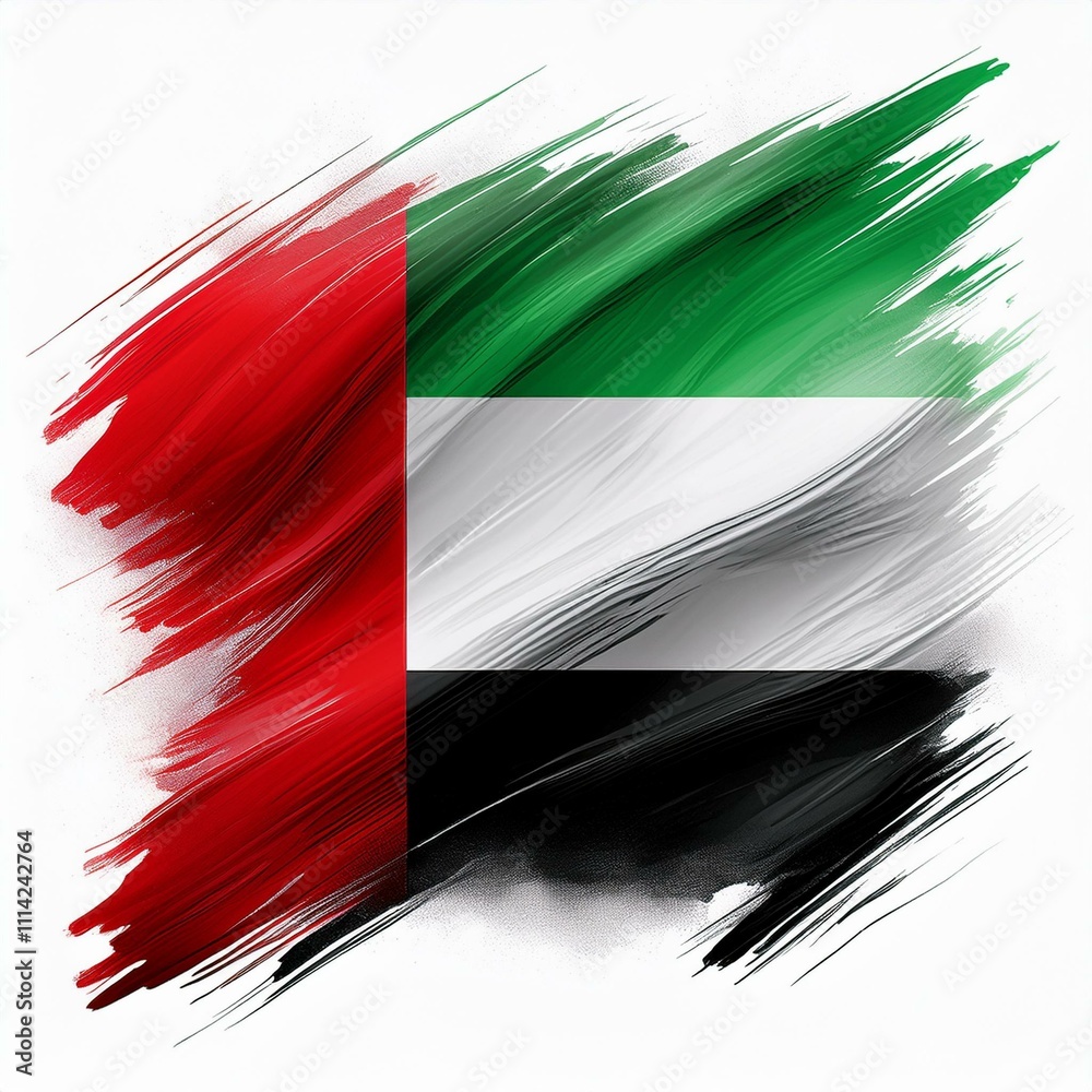 UAE Abstract Flag Design Transparent Background With AI Image Stock ...