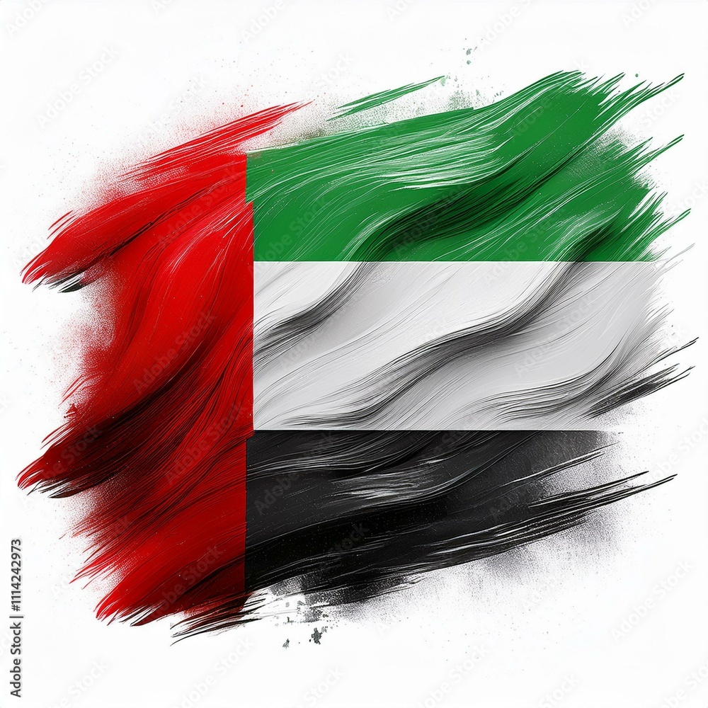 UAE Abstract Flag Design Transparent Background With AI Image Stock ...