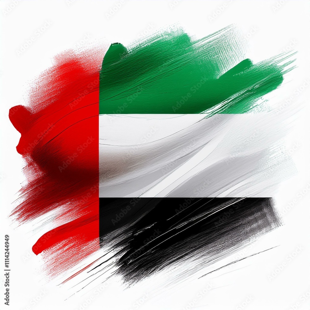 UAE Abstract Flag Design Transparent Background With AI Image Stock ...