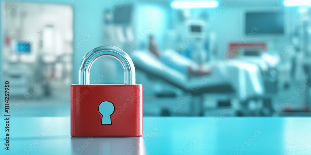 Protecting Patient Data Privacy in Healthcare: A Red Padlock Symbol in ...