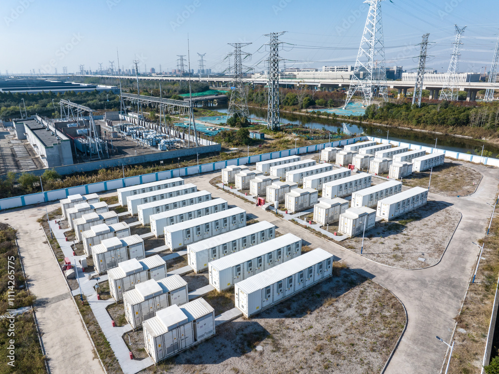 Energy storage power station Stock Photo | Adobe Stock