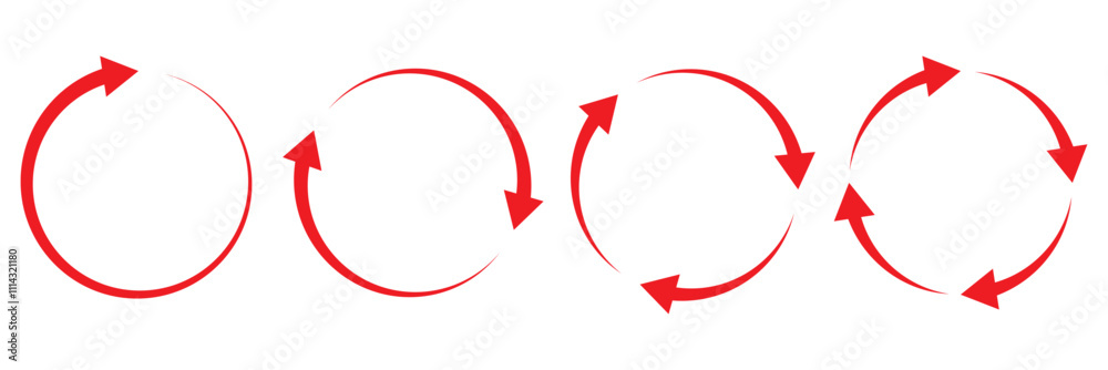Cyclic rotation icon set. Symbol of reload, refresh, loading, recycle ...