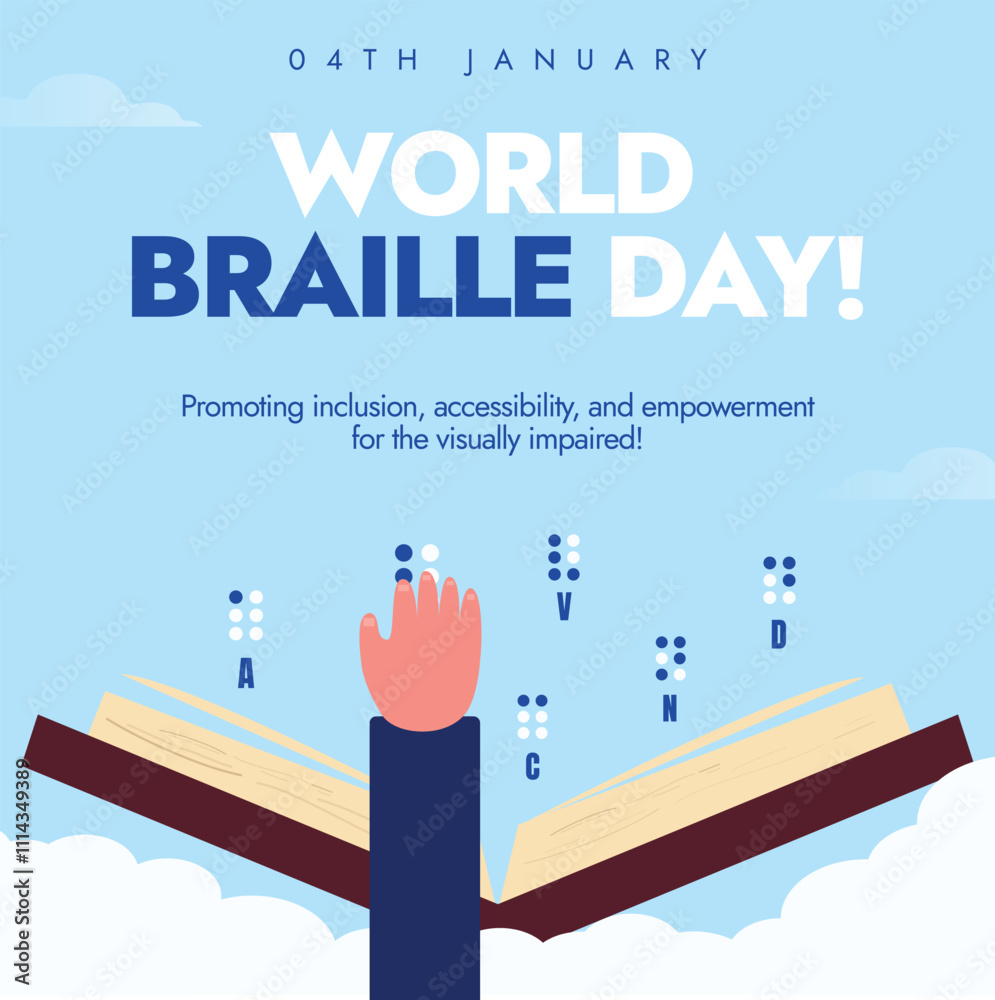 World Braille Day. Braille Day social media awareness post to raise ...