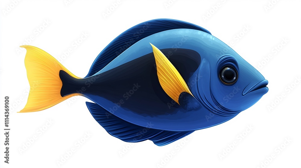 Stunning Blue Tang Fish Illustration: Vibrant Colors and Detailed ...