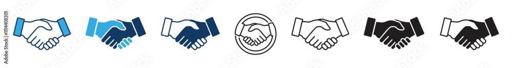 Handshake icon set. Business agreement handshake. friendly handshake ...