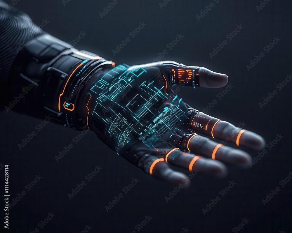 Futuristic glowing smart tattoo displaying health data, sleek biometric ...