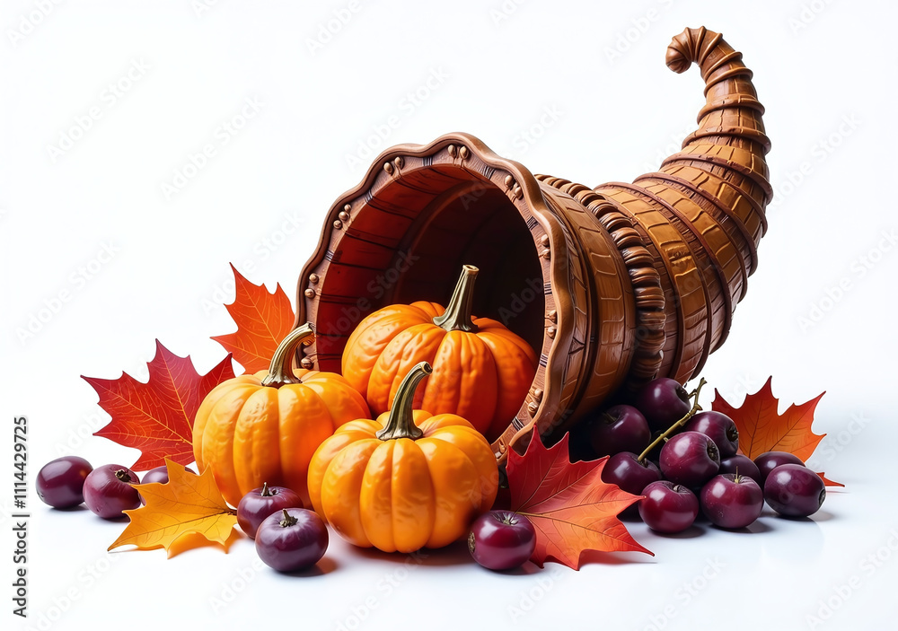 autumn harvest cornucopia isolated white transparent background png ...