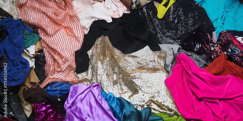 discarded pile of clothes representing fast fashion, microtrends and ...