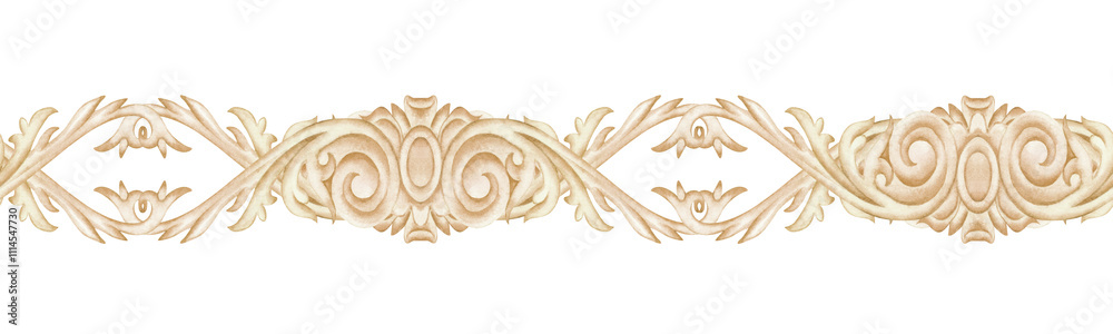 Seamless ribbon pattern, beautiful lace vignettes. Decorative border ...