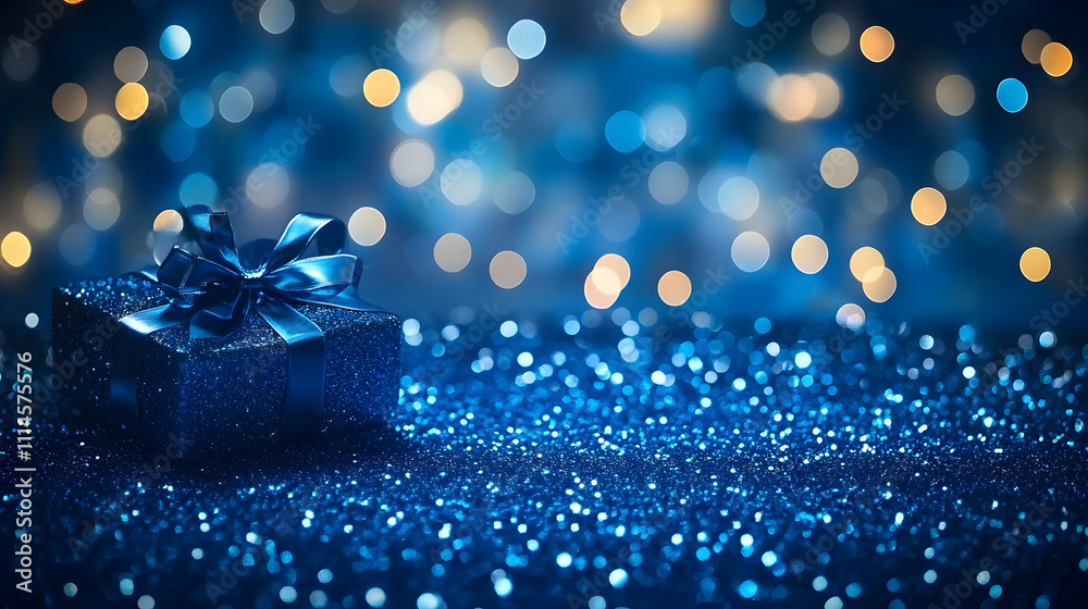 Rich royal blue glitter background with deep color saturation and ...