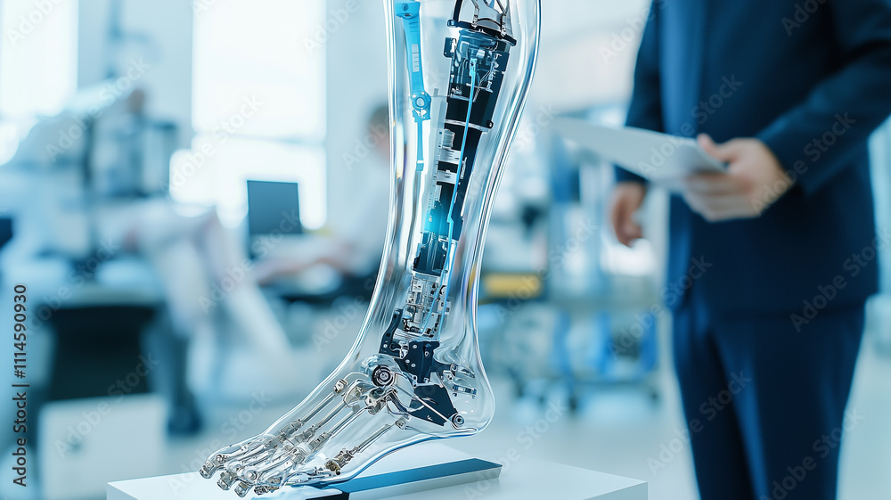 high tech prosthetic leg showcasing integration of advanced robotics ...