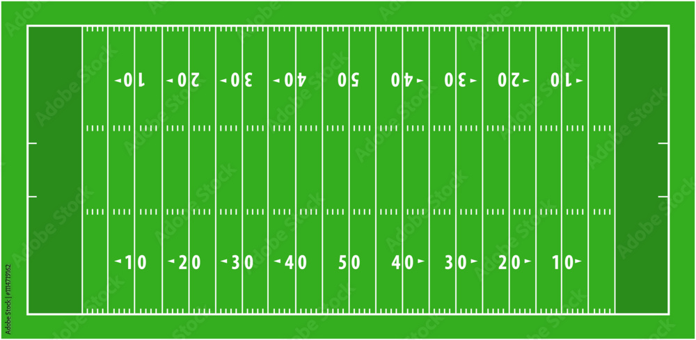American football field in line style. American Football Pitch Outline ...