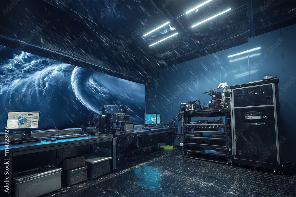 Extreme weather simulation lab with hurricane and tornado generation ...