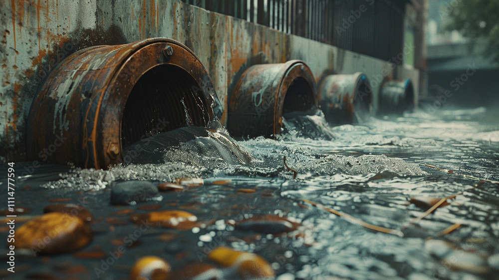 Toxic Runoff from City Streets into Drain System: Polluted water from ...