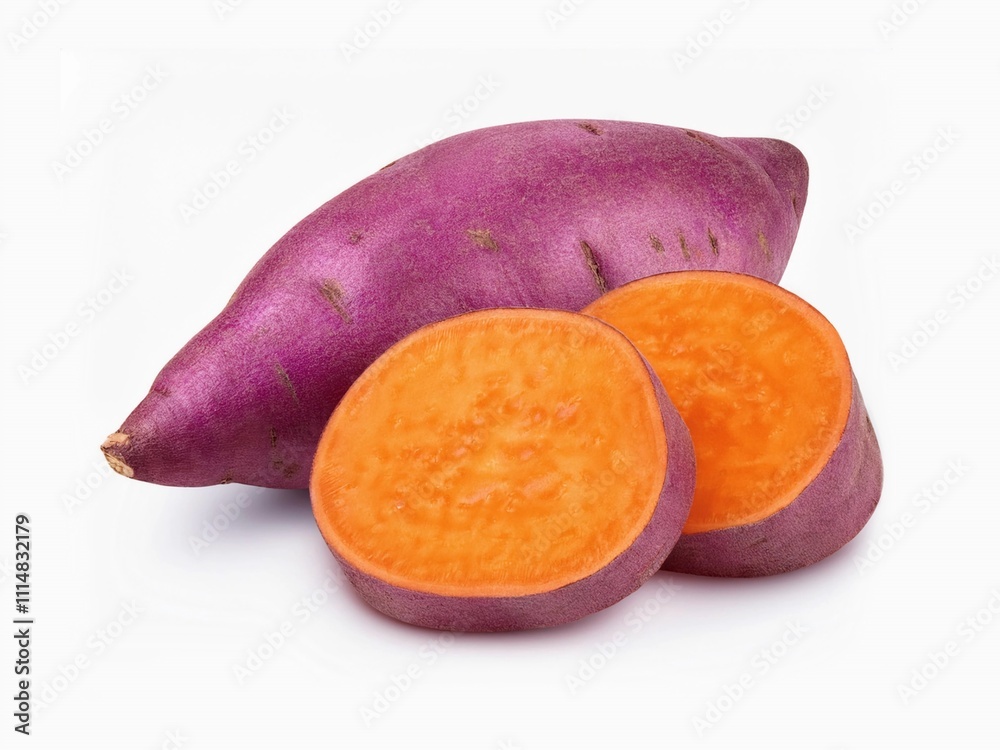 Purple sweet potato yam - Ipomoea batatas - a large, starchy, sweet ...