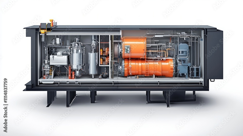 Ilustración de Stock Cross-section of a Biogas Reactor: Diagram-style ...