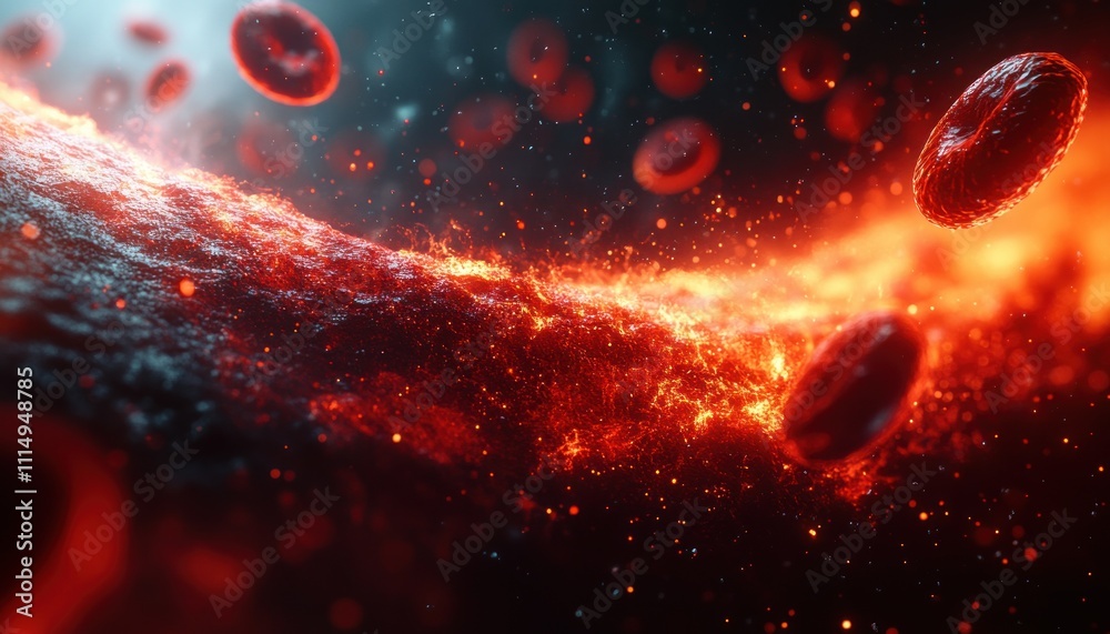 Hyper-realistic Blood Flow in Human Veins 3D Illustration Stock Illustration | Adobe Stock