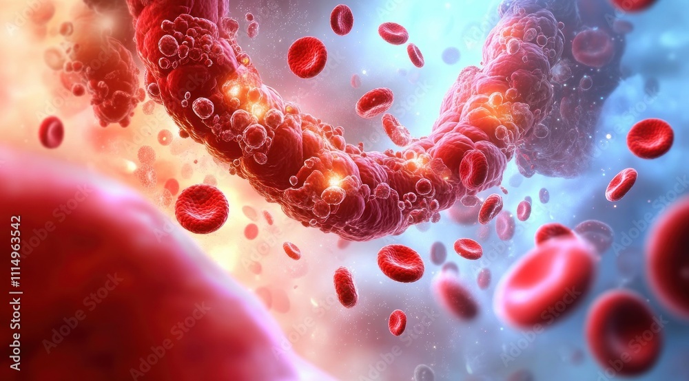 Artistic Representation of the Human Circulatory System with Red Blood ...