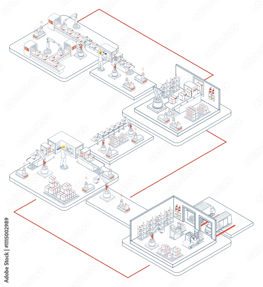 Smart Warehouse Technologies with agv robots, warehouse Automation ...