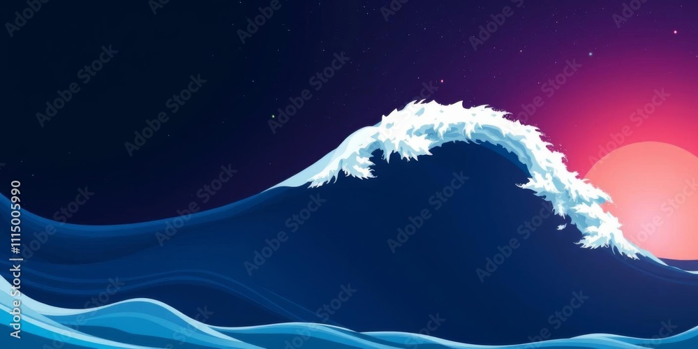 Dark background with white wave design, perfect for space exploration ...