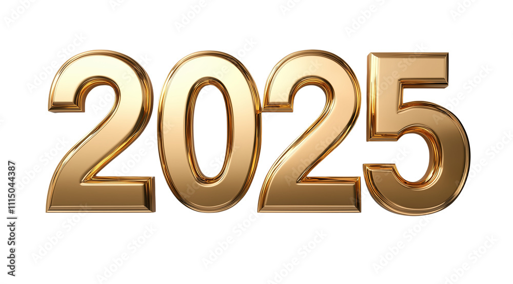 3D Golden Number 2025, PNG File, 3D Gold Style 2025 PNG Image, 2025 in ...