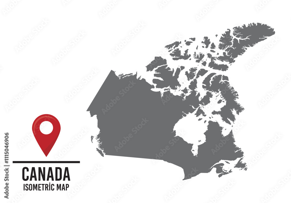 Vector de Stock Canada vector map illustration, country map with ...