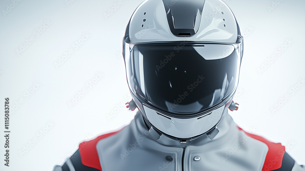 Motorcycle Rider Helmet Closeup: A sleek, futuristic motorcycle helmet ...
