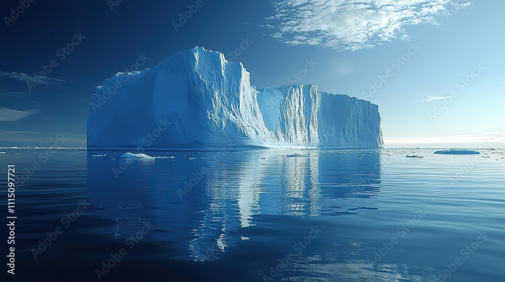 The floating icebergs from melting glaciers emphasize the role of the ...