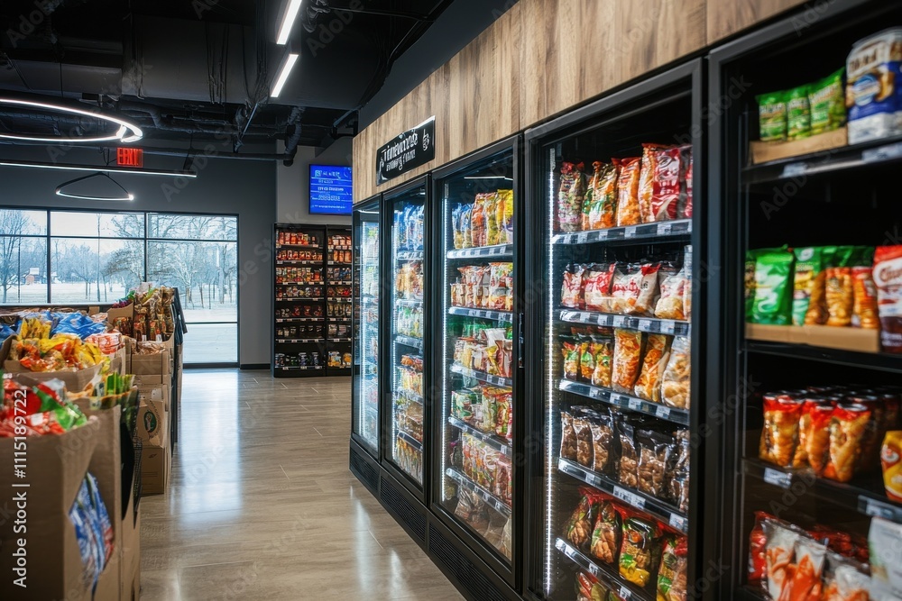Grocery shopping experience modern store interior photography bright ...