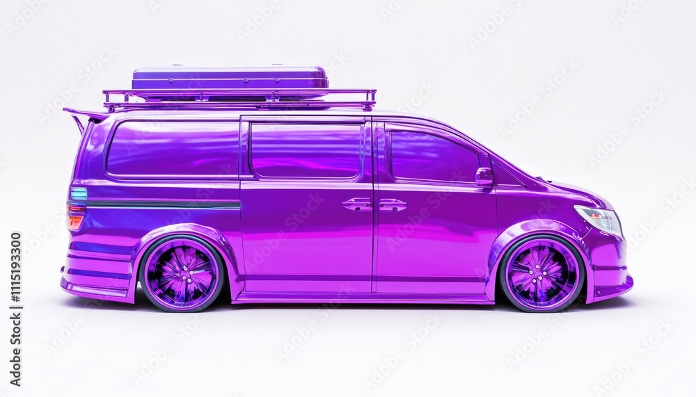 Purple Minivan Drives Smoothly, Loaded for Adventure, Stylish Wheels ...