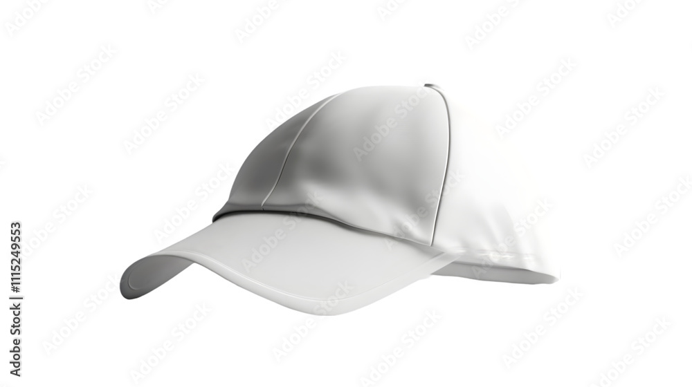 Blank white sport swim cap mockup, side view isolated on a transparent ...