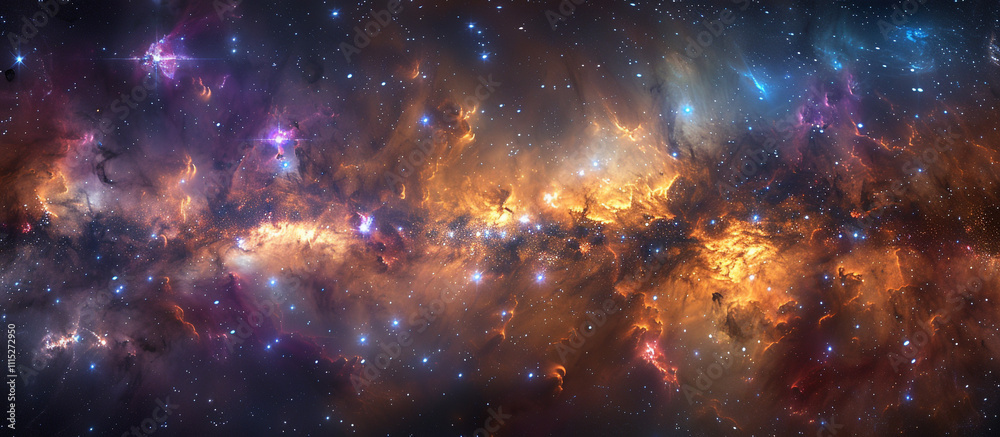 Immersive 360-degree space environment map featuring a vivid nebula and ...