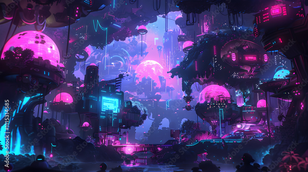 Futuristic Digital Art Revealing Upcoming Major Video Game Update with ...